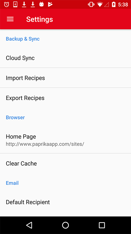 Paprika User Guide for Android